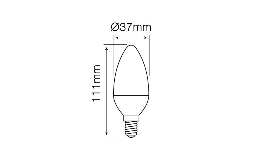 LED spuldze 7W, 630lm,2700K, E14, keramika